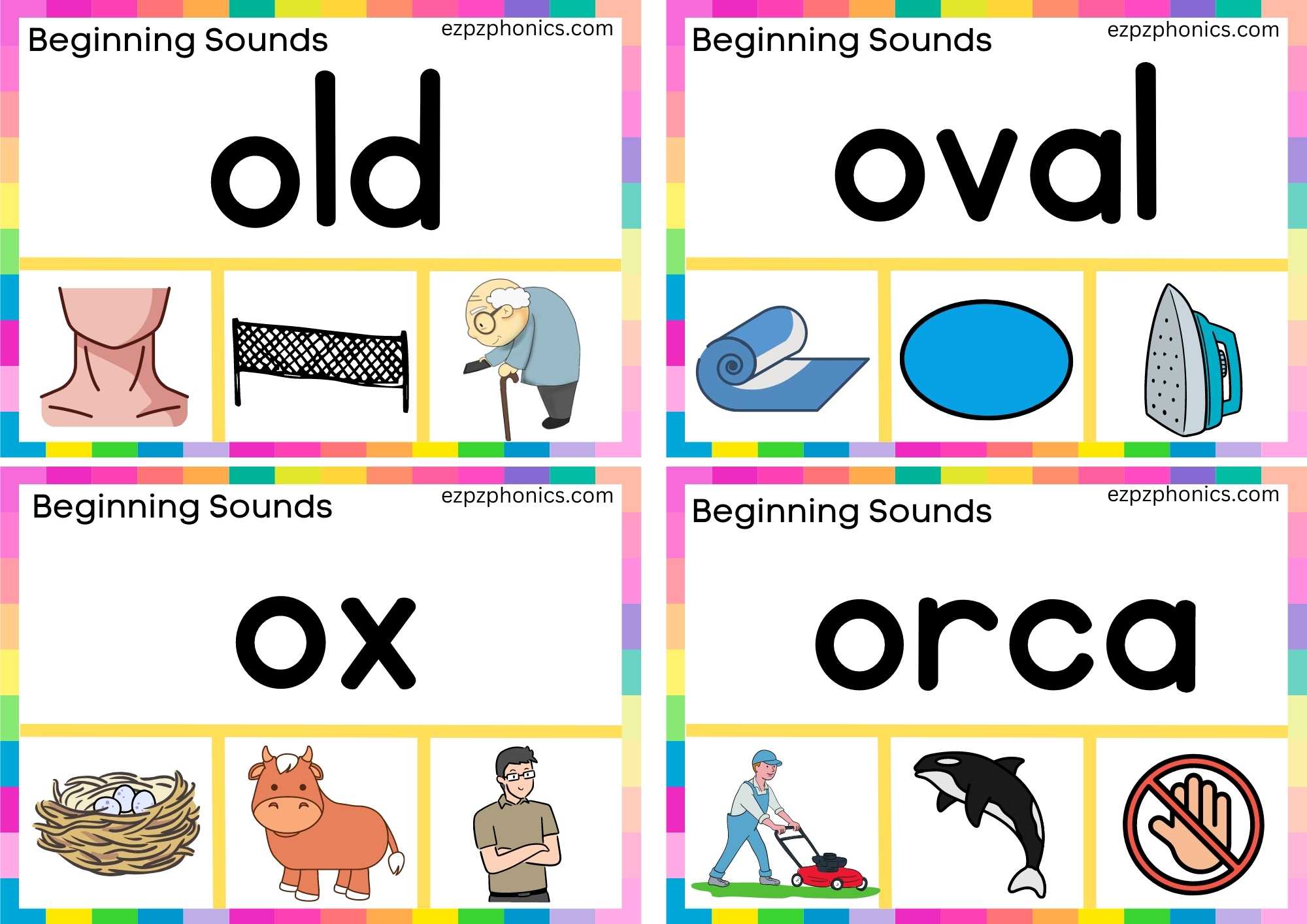 Letter O Read The Word And Clip The Correct Image Clip Card Group 1 - ezpzphonics.com
